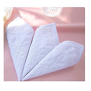 MileyMarla Womens Cotton Handkerchiefs Flower Embroidered Lace Ladies Hankies 6PCS