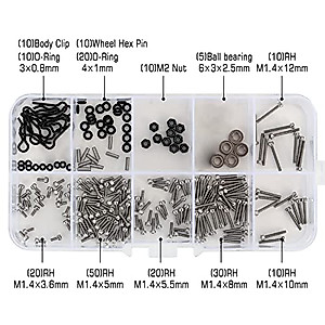 INJORA RC Car Tool Kit- Hex Screwdriver 0.05inch 1.5mm, Hex Nut Drivers 4mm, Screws Kit for Axial SCX24 C10 Deadbolt JLU Gladiator Bronco Other RC Model