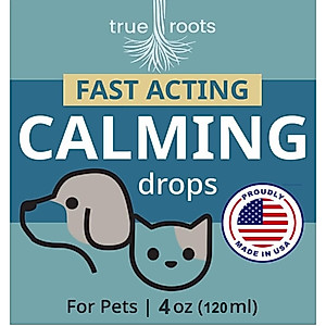 Calming Drops for Dogs and Cats - Calmness and Pets Well-Being - 6 in 1 Formula with L-Theanine Valerian Lemon Balm Chamomille - 120 Servings - Made in USA - Bacon Flavor 4oz