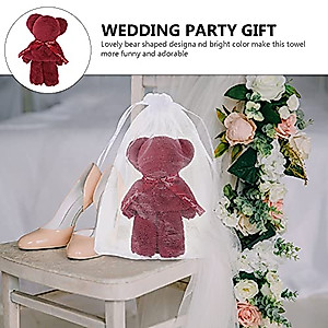 Veemoon 1 Set Adorable Bear Shaped Towel Decorative Washcloth Face Washing Towel