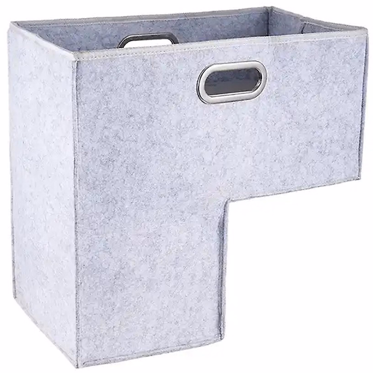 XUEYEGONGJI Stair Basket, Foldable Felt Stair Basket 16.5x16.5x10in, Stairlift Basket for Wooden Stairs, Grey L-Shaped Staircase Organiser, Step Storage for Stairs, Minimalist Stair Baskets