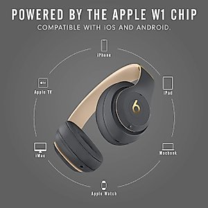 Beats Studio3 Wireless Noise Cancelling Over-Ear Headphones - Apple W1 Headphone Chip, Class 1 Bluetooth, 22 Hours of Listening Time, Built-in Microphone - Shadow Gray