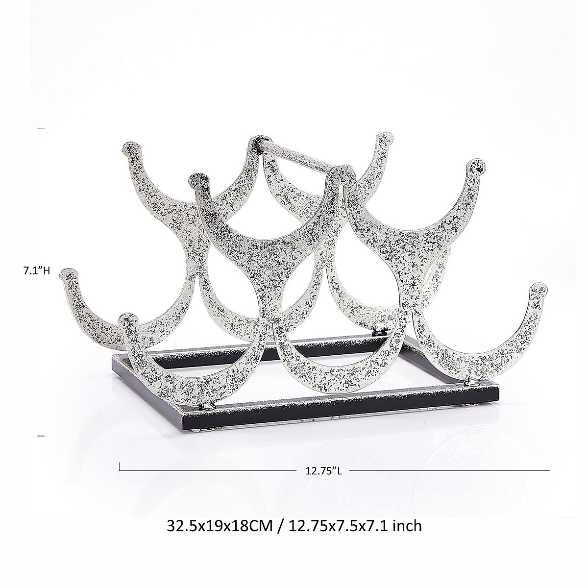 Aayla Wine Holder Rack - Metal Silver Tabletop Wine Bottle Holders, Holds 5 Wine Bottles, Assembly Required, for Wine Lovers to Store The Wine Collection