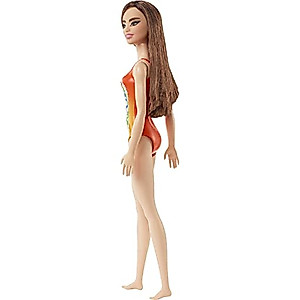 Barbie Beach Doll in Orange Swimsuit