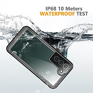 Temdan for Samsung Galaxy S22 Case,Waterproof Samsung S22 Case with Built-in Screen Protector Shockproof Dustproof Heavy Duty Full Body Protective Case for Samsung Galaxy S22 5G 6.1'',Black