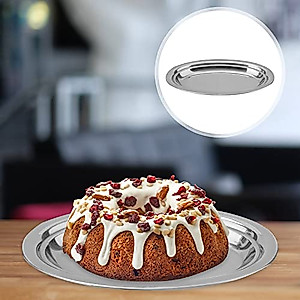 FRCOLOR Stainless Steel Oval Platter 26CM Fish Plate Appetizer Dish Snack Plate Kids Carvery Plate Serving Tray for Steaming Fish Dessert Meat Sushi Silver