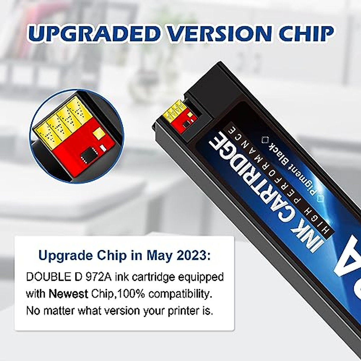 DOUBLE D (Upgraded Chip Compatible Ink Cartridge Replacement for HP 972 972A for HP PageWide 377dw, PageWide Pro 477dw 477dn 577dw 577z 452dn 452dw 552dw P55250dw P57750dw, 4PACK