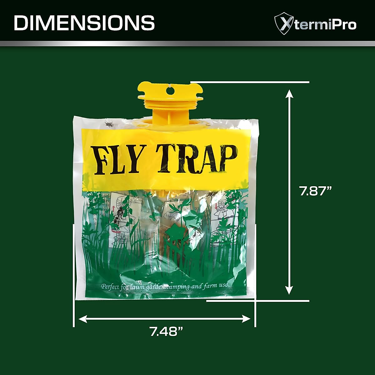 Fly Bags 4 Pack | Disposable Fly Traps Outdoor | Effective Fly & Fruit Fly Catcher | Fly Trap Indoor | trampa para moscas | for Backyards, Patios, Barns and Stables