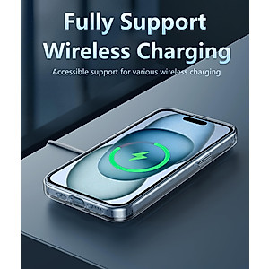 FNTCASE for iPhone 15 Phone Case: Clear Slim Shockproof Cell Phone Protective Cover | Anti Yellowing Scratch Proof Drop Proof Tough 5G Mobile Phone Protection Bumper 6.1 inch (Clear)