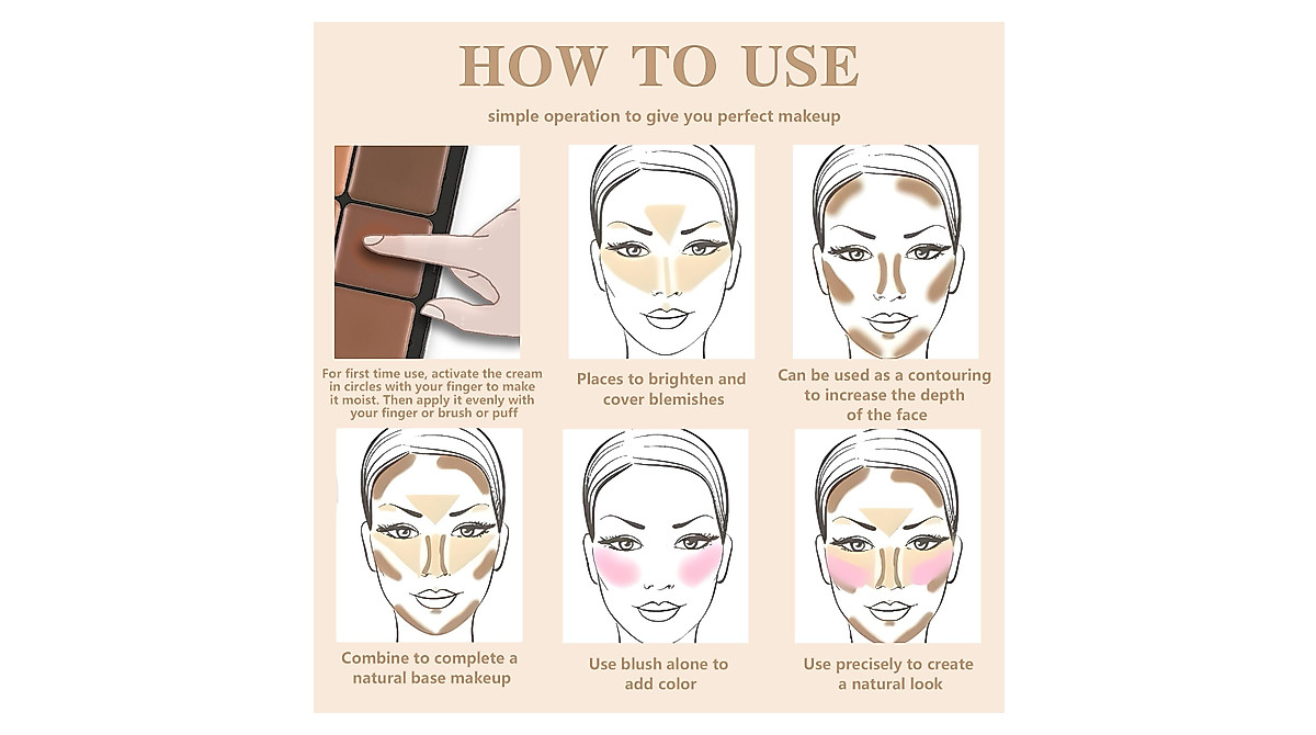 HOSAILY Cream Blush & Concealer Palette - 12 Color Set