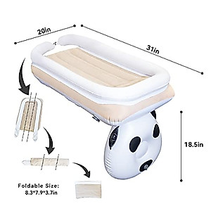 Inflatable Toddler Travel Bed for Airplane, Car Kids Air Mattress with Pump, Portable Baby Bed with Sides and Belt, Infant Blow Up Mattress for Train, Kids Airplane Travel Essentials, Free Hands