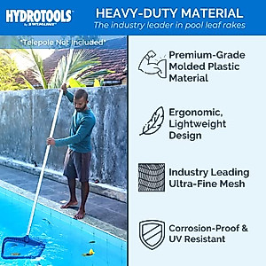 HYDROTOOLS By SWIMLINE 8040 Leaf Net For Inground Above Ground Pool Pond | Extra Large Skimmer Net Cleaning Tool & Ultra Fine Deep Mesh Bag | Durable Reinforced Plastic Frame | For Debris Bugs Pickup