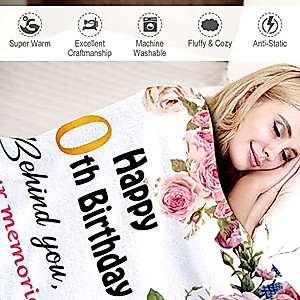 Eliber Happy 60th Birthday Gifts for Women Blanket 60th Birthday Decorations Throw Blanket Birthday Gift Ideas for 60 Year Old 60"X50"