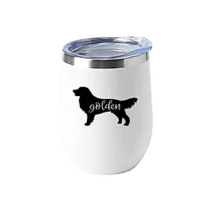 Yipaidel 12oz Golden Retriever Tribal Wine Tumbler - Vacuum Insulated Travel Mug for Coffee & Tea, Inspirational Gifts for Women, Mom, Sister, Best Friend (Christmas, Mother’s Day, Birthday)