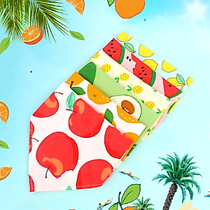 Dog Bandanas, VIPITH 6 Pack Spring Summer Hawaii Fruit Pattern Dog Bandana Dog Scarf Bibs Kerchief, Dog Bandanas Boy Girl Dog Gifts Cat Products Dog Apparel & Accessories for Small to Large Dog Puppy