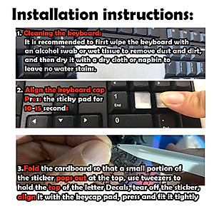 80 PCS Raised Keyboard Stickers with DIY Letter Decals for Nail-Art Typing, Adhesive Keycap Riser for Long Nails Protection for Numeric Keypad (Square-Clear)