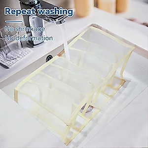 HIPTIS Wardrobe Clothes Organizer,5PCS Washable Drawer Organizers for Clothes Large Bedroom Closet Organization Storage Baskets for Organizing 7Grids for Jeans,T-shirts,Underwear