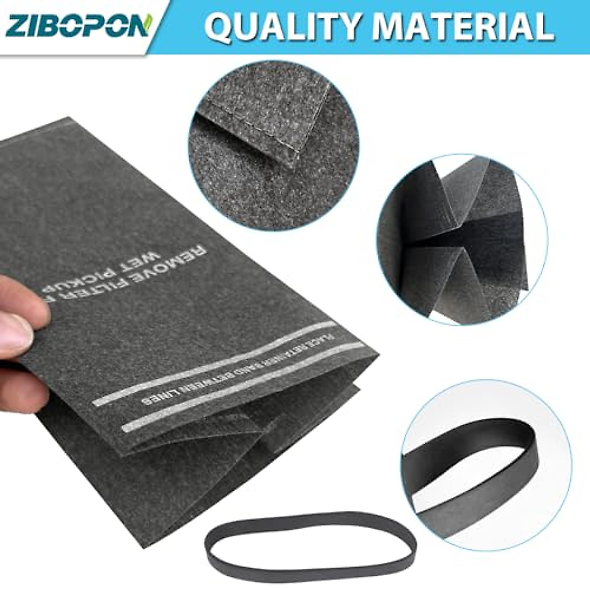 8 Pack 38737 Dust Filter Bags Replacement for Craftsman 2 to 2.5 Gallon Wet/Dry Vacuums and Powerhead Bucket Vac, Part# CMXZVBE38737 / 9-38737, with 3 Retaining Bands