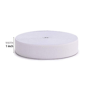 Airisoer Elastic Bands for Sewing 1 Inch 32 Yards White Knit Elastic Spool High Elasticity