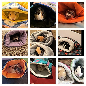Fleece Cage Liner | Multiple Prints & Sizes | Midwest | C&C | Guinea Pig Fleece | Hedgehog Fleece | Reversible | Machine Washable ((2 Pack) 10"x10" Snuggle Sacks, MYSTERY PACK)
