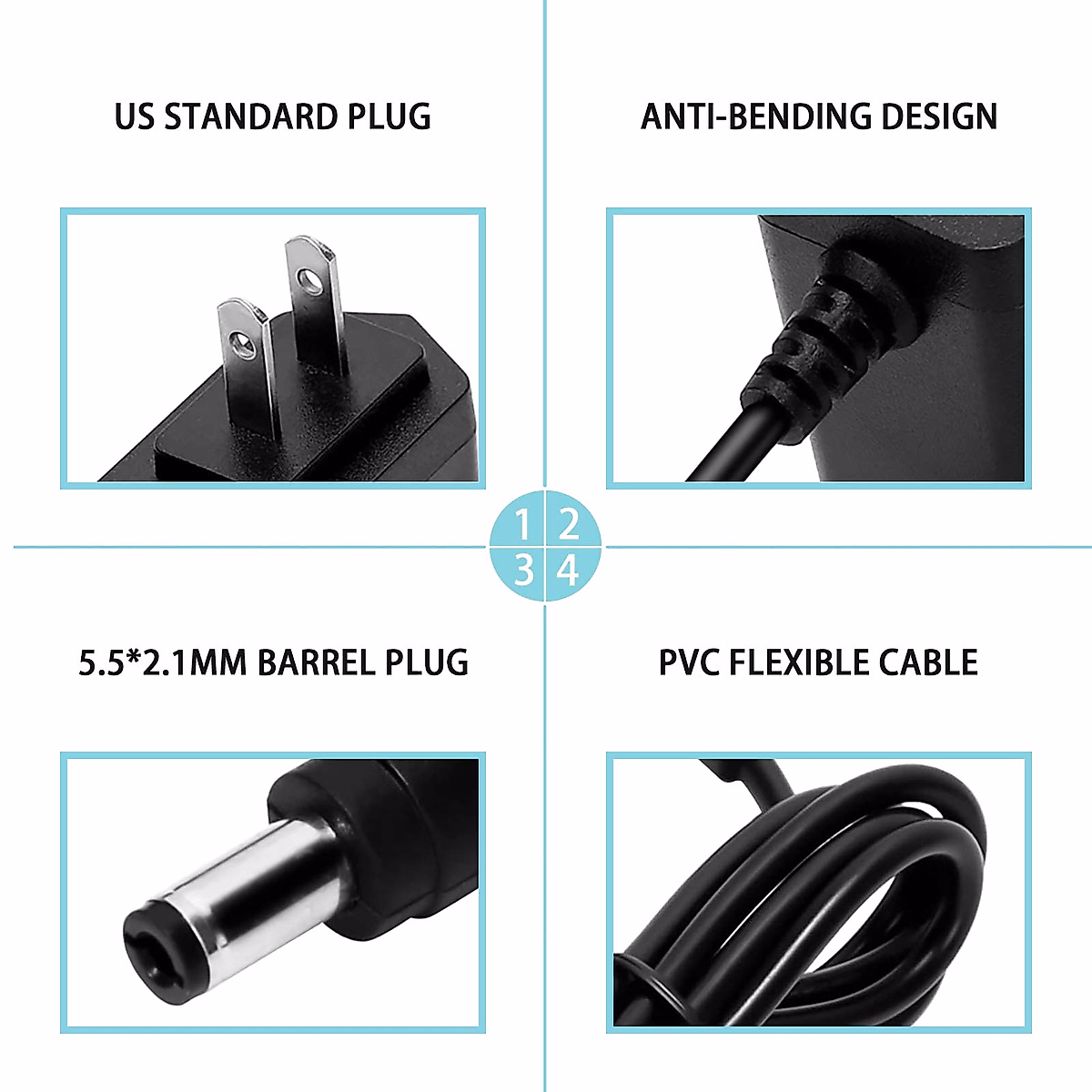 15V 3A 2A 1A AC DC Power Supply Adapter, [15 Volts 3 Amps, 3.3ft Cord] DC Plug 5.5 x 2.1mm & 2.5mm for 15 Volt 1A 1.1A 1.2A 1.3A 1.4A 1.5A 2A 3A 100mA~3000mA 45 Watts Equipment (Center Positive)