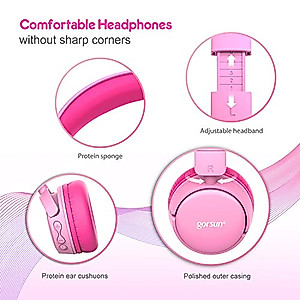 gorsun Kids Bluetooth Headphones with MIC, Children's Wireless Headphones with Microphone 85dB Volume Regulator Stereo Over-Ear Kids Headsets Earphones for Boys,Girls,Toddler,Youth