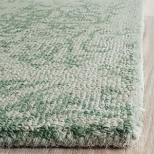 SAFAVIEH Restoration Vintage Collection Area Rug - 8' x 10', Grey & Turquoise, Handmade Distressed Wool, Ideal for High Traffic Areas in Living Room, Bedroom (RVT105C)