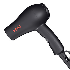 Travel Mini Hair Dryer Ceramic Ionic 1000 Watts Blow Dryer for RV Lightweight 2 Speed Settings with a Concentrator, Black