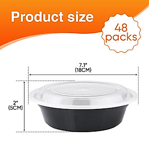 jorksky [50 Pack] 24oz Reusable Meal Prep Containers Disposable with Lids, BPA-free, Stackable, Microwave/Dishwasher/Freezer Safe