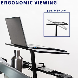 VIVO Universal Wooden Laptop Treadmill Desk, Adjustable Ergonomic Notebook Mount Stand for Treadmills, Includes Mouse Pad and Wrist Support, Stand-TDML4