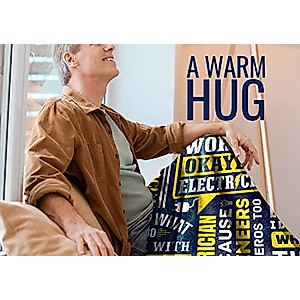 InnoBeta Electrician Gifts for Men, Throw Blanket for Dad, Husband, Father's Day, Christmas, Birthday - 50" X 65"