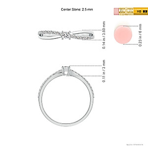 Angara Princess-Cut Diamond Promise Ring in Silver (0.192 cttw) - April Birthstone