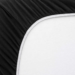 SheetWorld Fitted 100% Cotton Jersey Bassinet Sheet 15 x 33, Solid Black, Made in USA