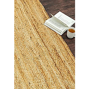 HOMEMONDE Jute Runner Rug 2x6 feet Braided Handmade Hallways Area Rug for Living Room, Bedroom and Kitchen
