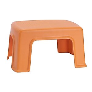 Veemoon 1pc Plastic Stool Kid Stool Plastic Foot Stool Step Stool for Adults Creative Footstool Household Stool Anti-Skid Stool Pp Thicken Orange Square Stool Baby Kids' Step Stools
