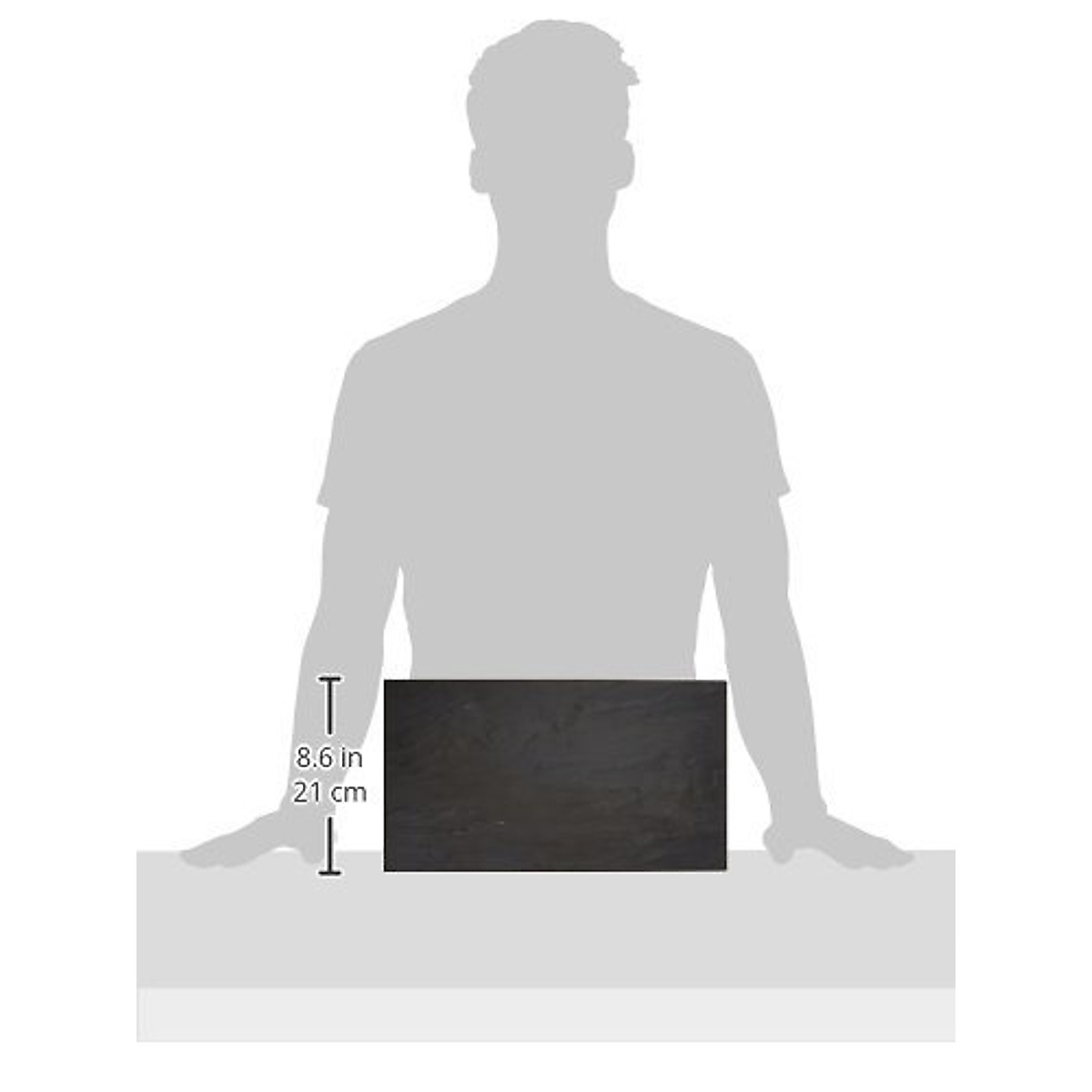 American Metalcraft FSLT08 Rectangle Melamine Platter, Faux Slate, Black