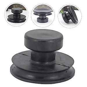 Milisten 2pcs Black Spiritual Meditation Knob Nepal Suction Healing Practical for Buddha Rubber Handle Bowl Sound Tool Tibetan Premium Singing Accessories Lifting