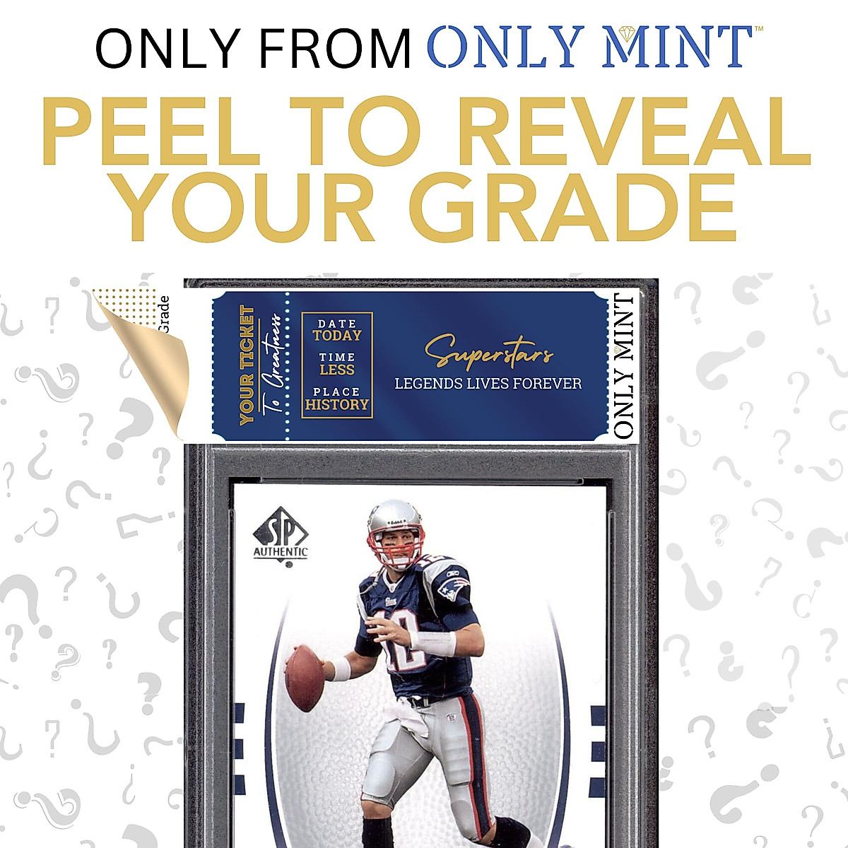 ONLY MINT Ultimate Quarterback Guaranteed NFL Card All-Time Legend or Superstar Graded 8-10 Mint Football Card | Top QB in Each Mystery Pack | Grades by PSA BGS SGC CGC | Blind Bag Contains 1 NFL Card