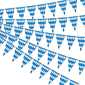 ZYP 236 Feet Oktoberfest Bavarian Check Flag, Large Oktoberfest Bavarian Pennant Banner for German Oktoberfest Themed Party Favors Decoration