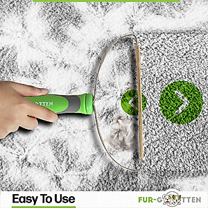 Pet Hair Remover - Reusable Dog Hair Remover and Cat Hair Remover | Pet Hair Remover for Couch, Furniture, Carpet, Car Seats or Bedding | Pet Hair Removal Tool with Carpet Scraper by FUR-GOTTEN