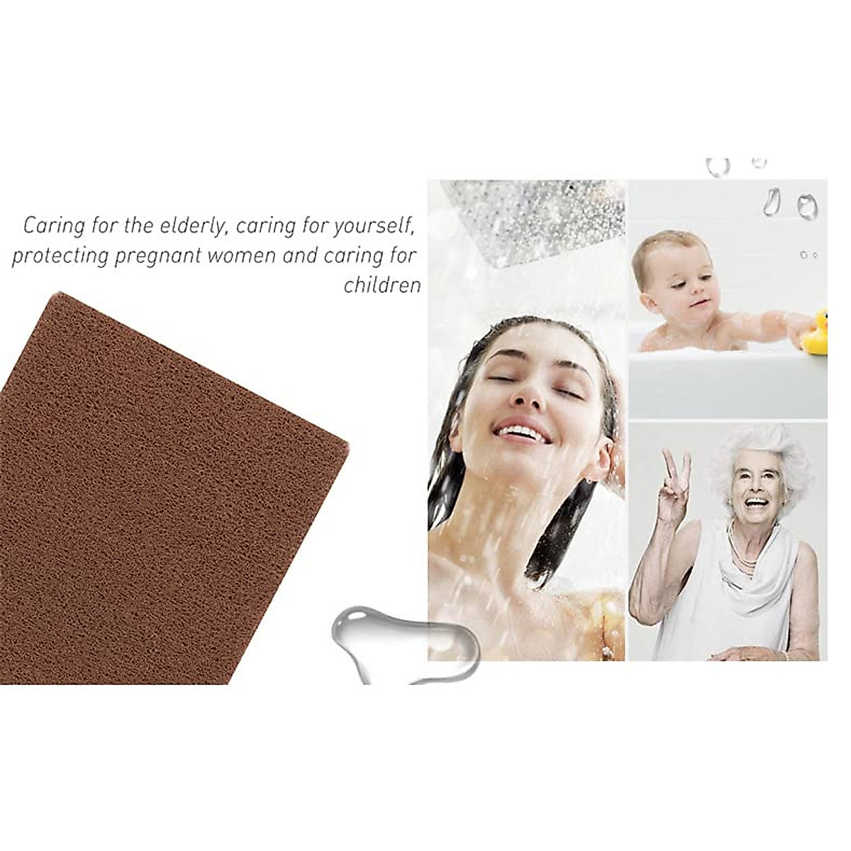 Bath Mats for Bathroom Non Slip, Shower Mats for Showers Anti Slip for Elderly, Shower Matt Non Slip, Shower Mats for Bathroom, Bath Tub Mats for Bathroom Non Slip (Gray, 16x24 in)