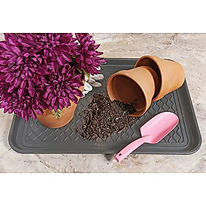 GREAT WORKING TOOLS Boot Trays for Entryway, Set of 2 Heavy Duty Shoe Trays All Season Muddy Mats Wet Shoe Tray Snow Boot Tray - Gray, 23.75" x 15.5" x 1.25"