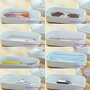 HUIQIMEI Portable Mini Desk Fan Storage Box Multifunction USB Fan 2-in-1 Double Rechargeable Fans 360° Adjustable Angle Mute Suitable for Home Office Travel Outdoor Good Gift