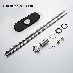 Black Bathroom Sink Faucet Single Hole Single Handle Bathroom Faucet Matte Black Vanity Faucet Modern RV Faucet Deck Mount 1 Hole or 3 Holes