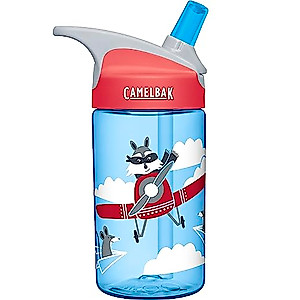 CamelBak eddy Kids Water Bottle - CamelBak Kids Big Bite Valve - Spill Proof - Water Bottle For Kids - BPA-Free Water Bottle - 12oz, Airplane Bandits