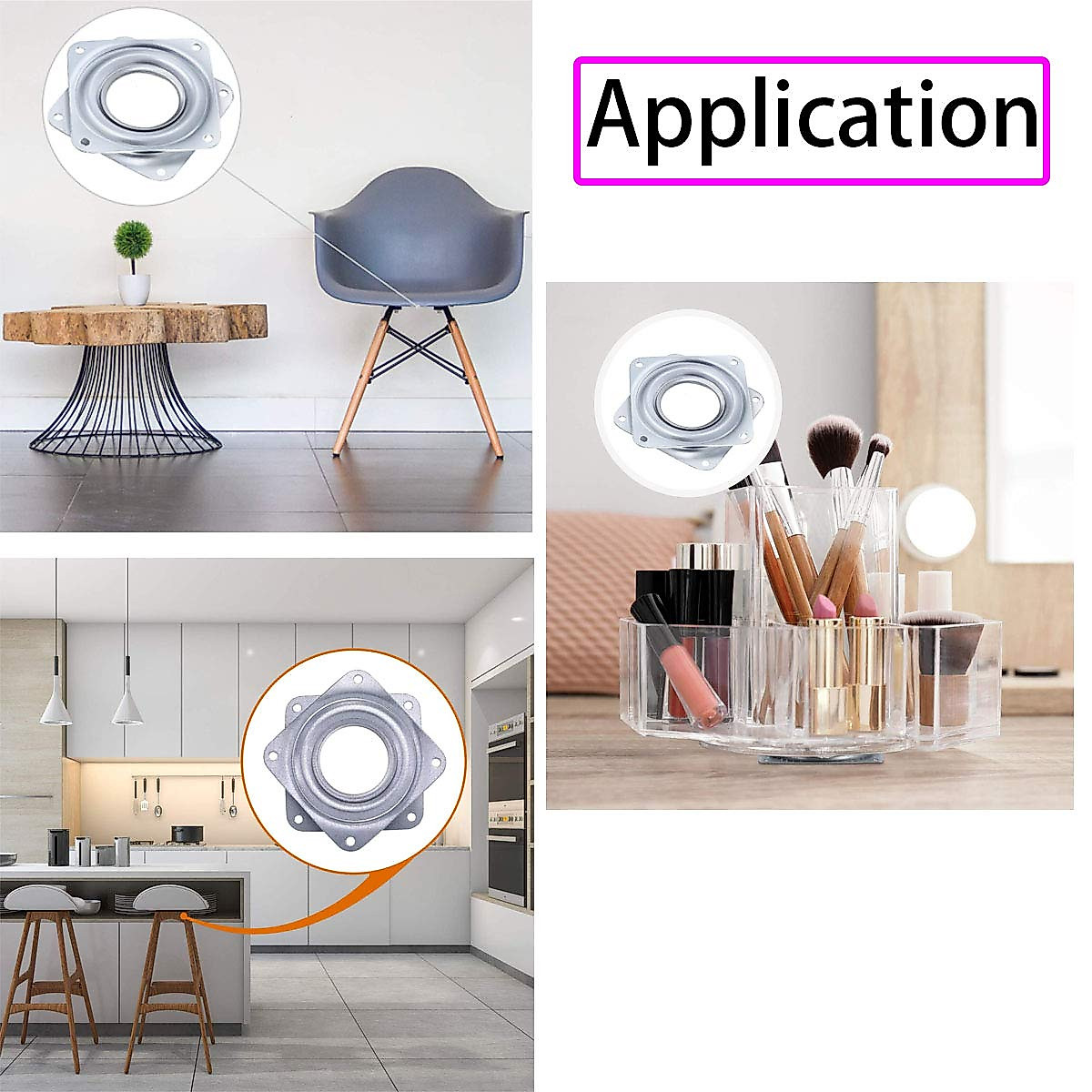 Modell 8 Pack 2-inchSquare Lazy Susan Turntable Bearing, 5/16-inch Thick 44-Lb Capacity