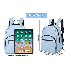 FIREDOG Travel Backpack Purse, Blue Mini Backpack Fashion Casual Small Backpack for Women with Lock