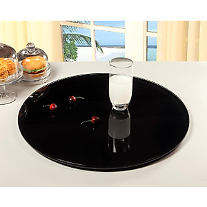 Milan Queenie Lazy Susan, Medium, Black Glass