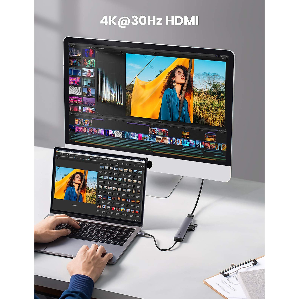 UGREEN USB C Hub HDMI 4K with 4 Ports USB 3.0 5Gbps 5 in 1 USB C to HDMI Adapter Multiport USB Compatible with iPhone 16 Plus Pro Max 15 MacBook iPad Pro Air 2024 Surface Pro Galaxy S24 Tab S9