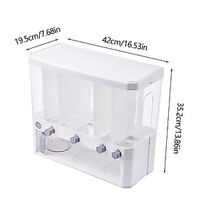 GNJINX Multi-Purpose Dry Food Dispenser with Measuring Cup - 5-Grid Design for Rice, Cereal, Flour, Beans and More - Perfect for Kitchen Storage and Organization